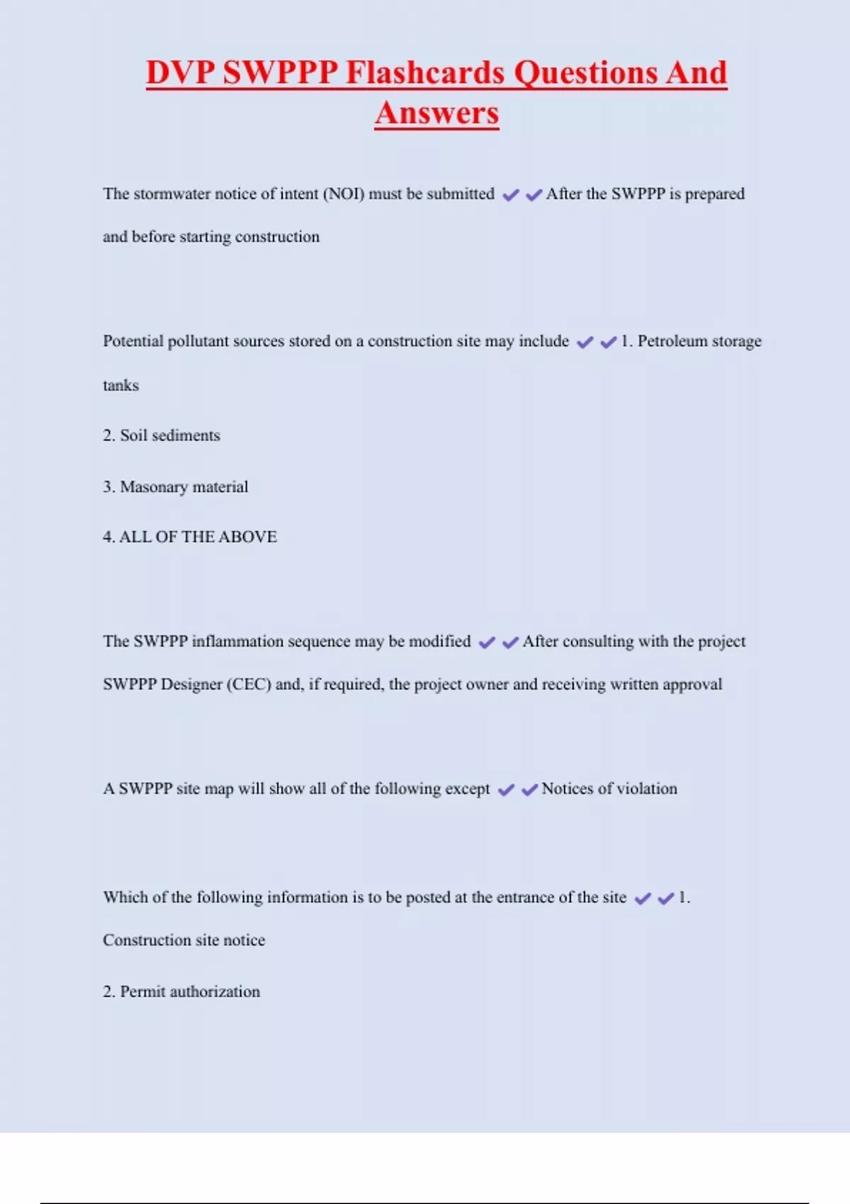 DVP SWPPP Flashcards Questions And Answers - Storm Water Drainage ...