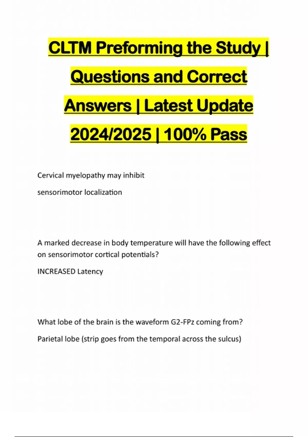 ACNS Guidelines – CLTM | Questions and Correct Answers | Latest Update ...