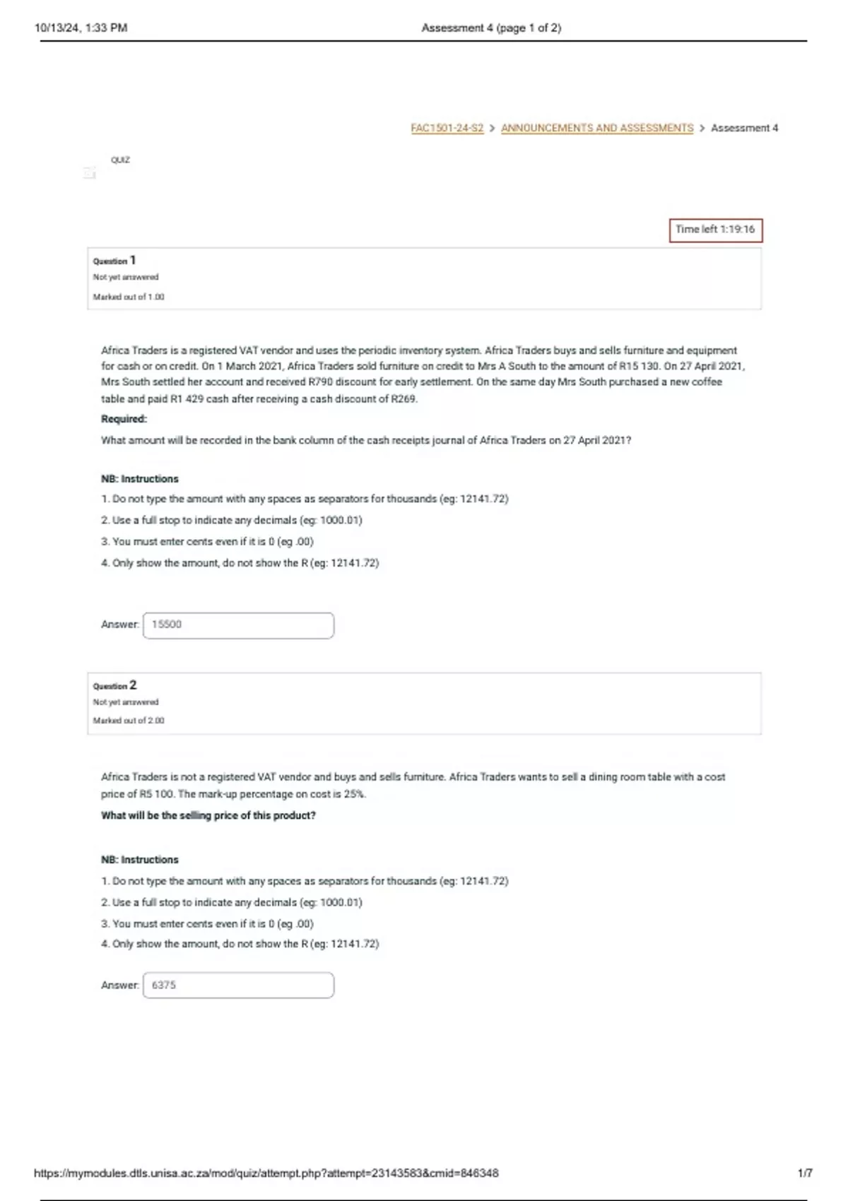 FAC1501 ASSIGNMENT 4- DUE 14 OCTOBER 2024 - Introductory Financial ...