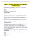 PHYSICAL CHEMISTRY ACS REVIEW QUESTIONS WITH CORRECT ANSWERS - PHYSICAL ...