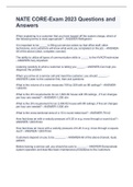 NATE CORE-Exam 2023 Questions and Answers - NATE CORE - Stuvia US
