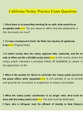 California Notary Practice Exam.docx Questions With Correct Answers 100 ...