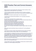 HUD Practice Test and Correct Answers 2023 - HUD - Stuvia US