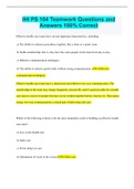 IHI PS 104 Teamwork Questions and Answers 100% Correct - IHI PS 104 ...