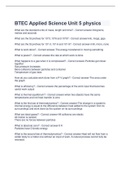BTEC Applied Science Unit 5 physics exam with 100% correct answers 2023 - BTEC Applied Science ...