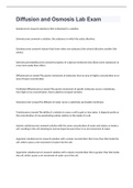 Diffusion and Osmosis Lab Exam questions with complete solutions ...
