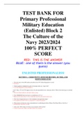 TEST BANK FOR Primary Professional Military Education (Enlisted) Block ...