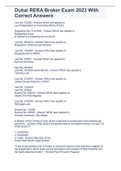 Dubai RERA Broker Exam 2023 With Correct Answers - RERA Broker - Stuvia US