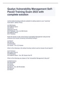 Qualys Vulnerability Management Self-Paced Training Exam 2023 with complete solution - Qualys ...