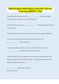 Washington Mandatory Alcohol Server Training (MAST) Test | 60 Questions ...