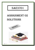 SAE3701 ASSIGNMENT 02 SOLUTIONS 2023 - SAE3701 - THE SOUTH AFRICAN EDUCATION SYSTEM (SAE3701 ...