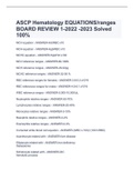 ASCP Hematology EQUATIONS/ranges BOARD REVIEW Solved 100% - ASCP ...
