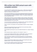 IRA written test 2023;actual exam with complete solution - IRA - Stuvia US