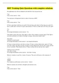 RBT Training Quiz Questions with complete solutions - RBT - Stuvia US