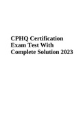 CPHQ Certification Exam Test With Complete Solution 2023 - CPHQ - Stuvia US