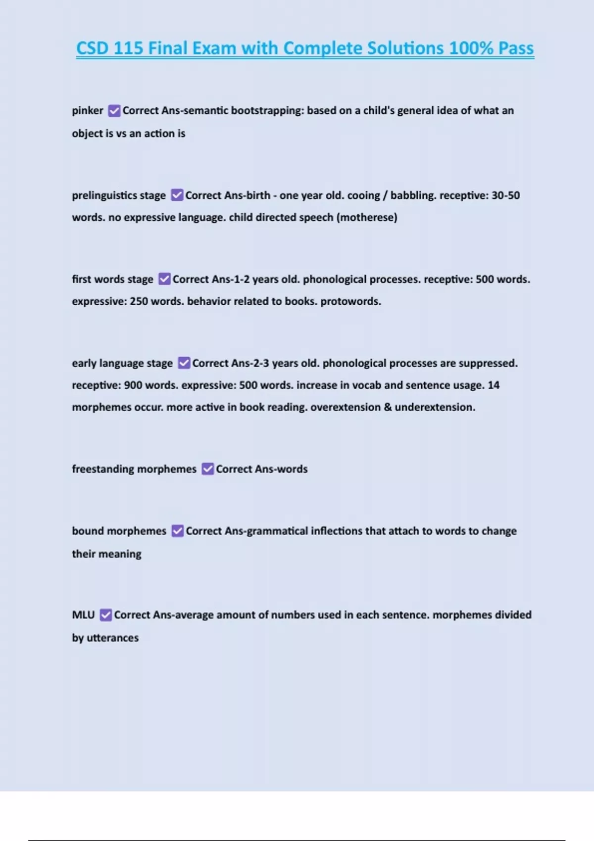 CSD 115 Final Exam with Complete Solutions 100% Pass - CSD 115 - Stuvia US