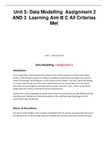 UNIT 5 Data Modelling Assignment 2 AND 3 Learning Aim B C All Criterias Met - Data science MS ...
