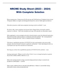 NRCME Study Sheet (2023 – 2024) With Complete Solution - NRCME - Stuvia US