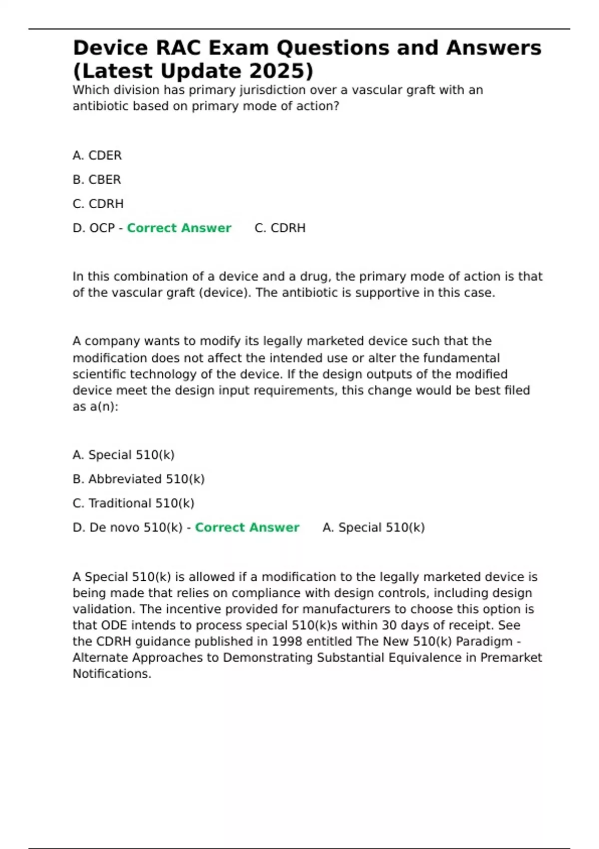 Device Rac Exam Questions And Answers Latest Update 2025 Device Rac Stuvia Us