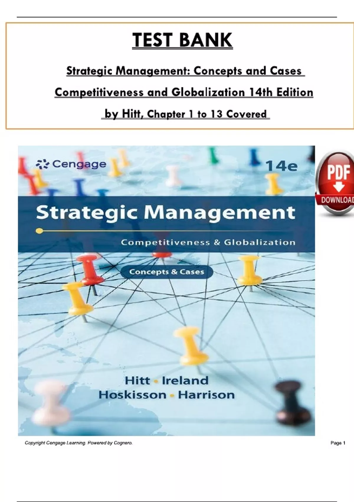 Test Bank - Strategic Management Concepts and Cases Competitiveness and ...