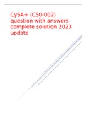 CySA+ (CS0-002) question with answers complete solution 2023 update - CySA+ - Stuvia US