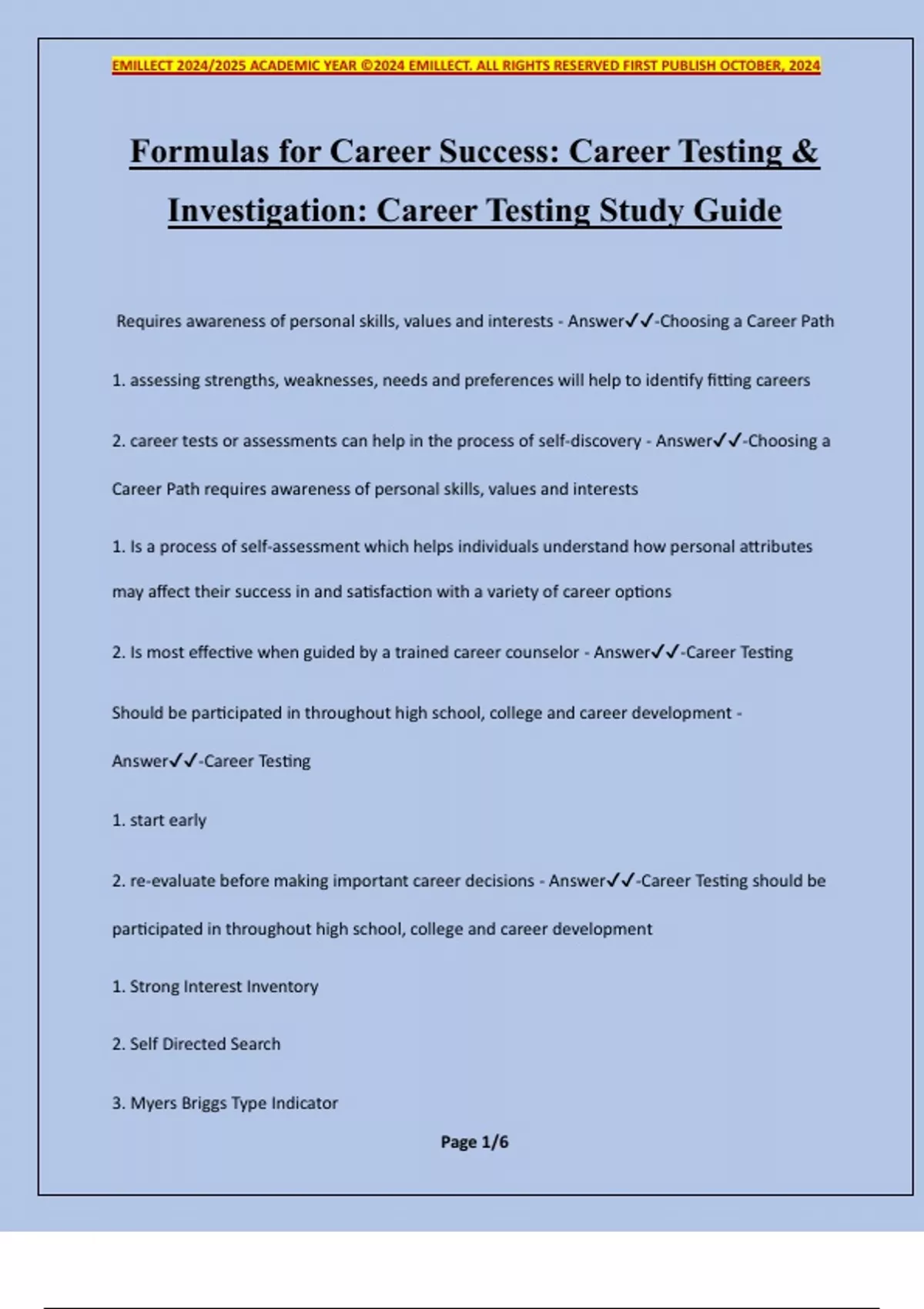 Formulas for Career Success: Career Testing & Investigation: Career ...