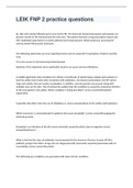 LEIK FNP 2 practice questions and answers 2023 - LEIK FNP - Stuvia US