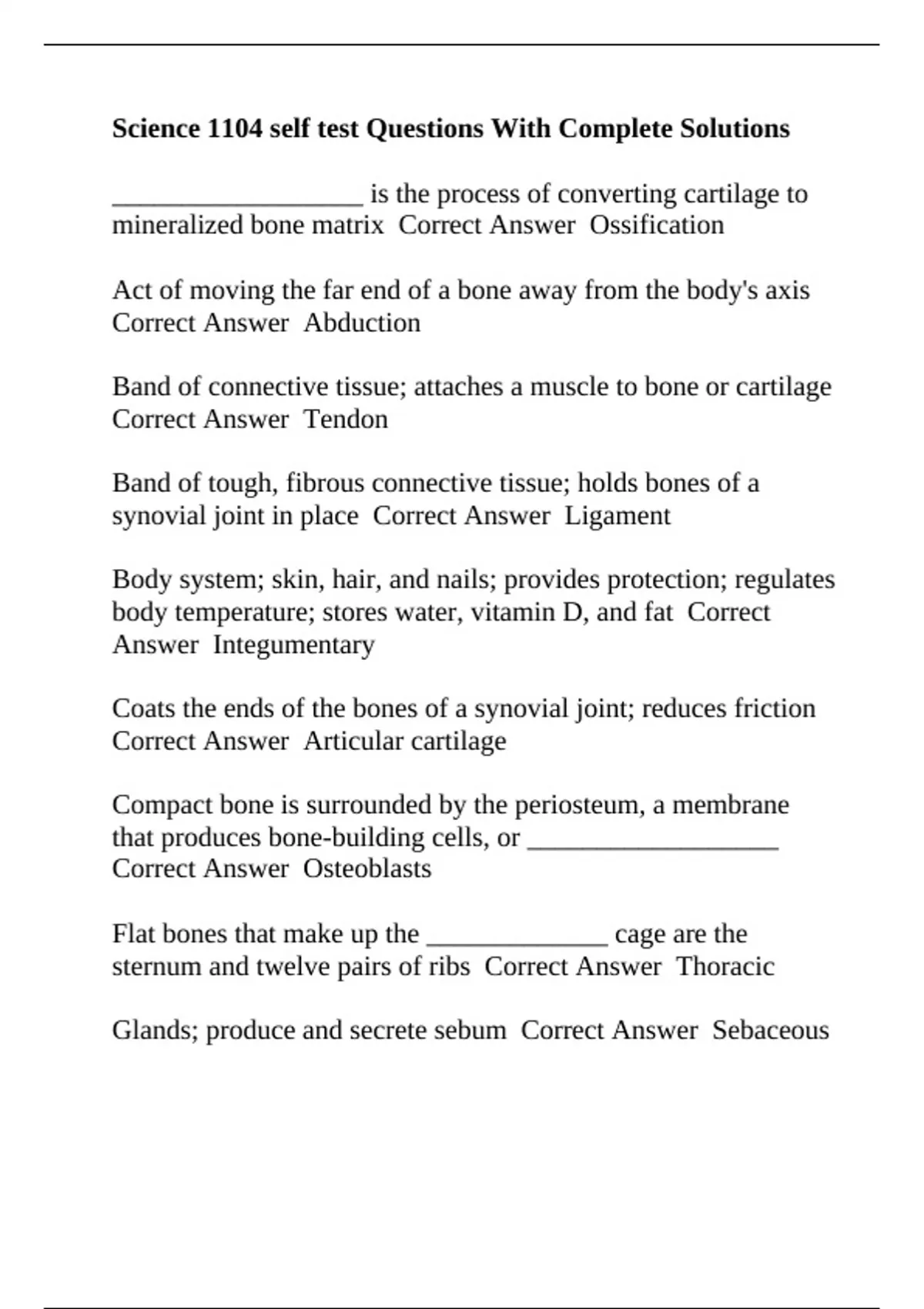 Science 1104 self test Questions With Complete Solutions - Science 1104 ...