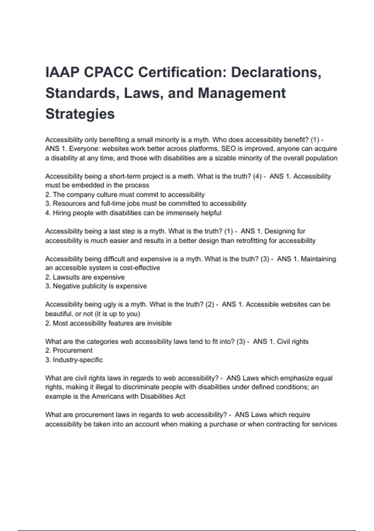 IAAP CPACC Certification: Declarations, Standards, Laws, and Management ...