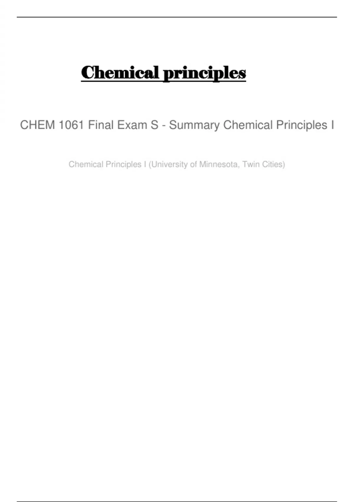 Chemical principles - CHEMICAL PRINCIPLE - Stuvia US