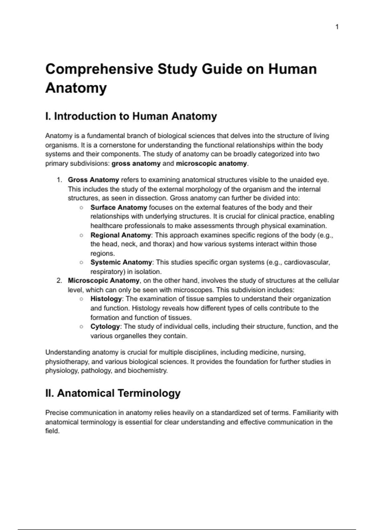 Human Microscopic and Gross Anatomy - BIO 446L - Stuvia US