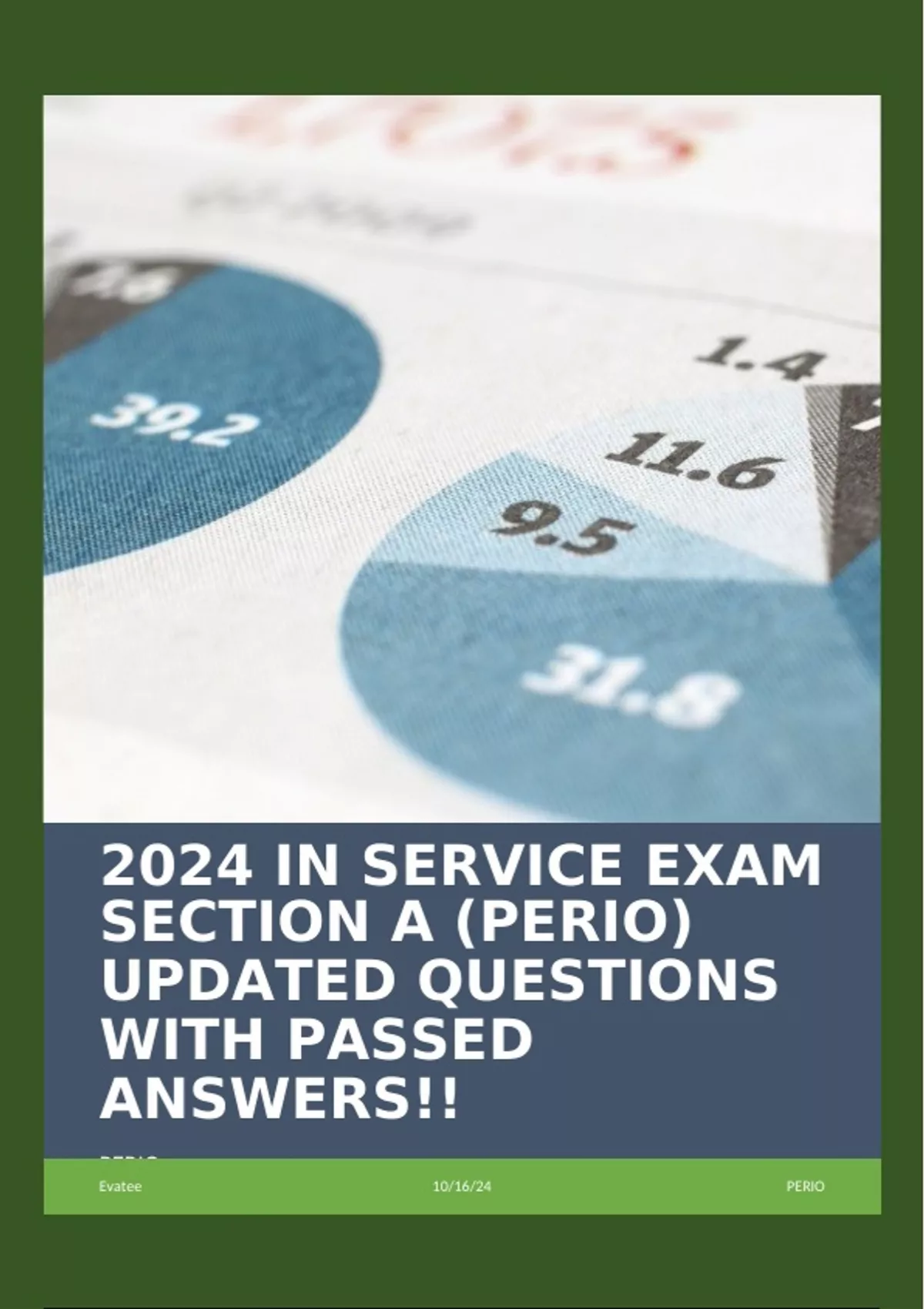 2024 IN SERVICE EXAM SECTION A (PERIO) UPDATED QUESTIONS WITH PASSED ...