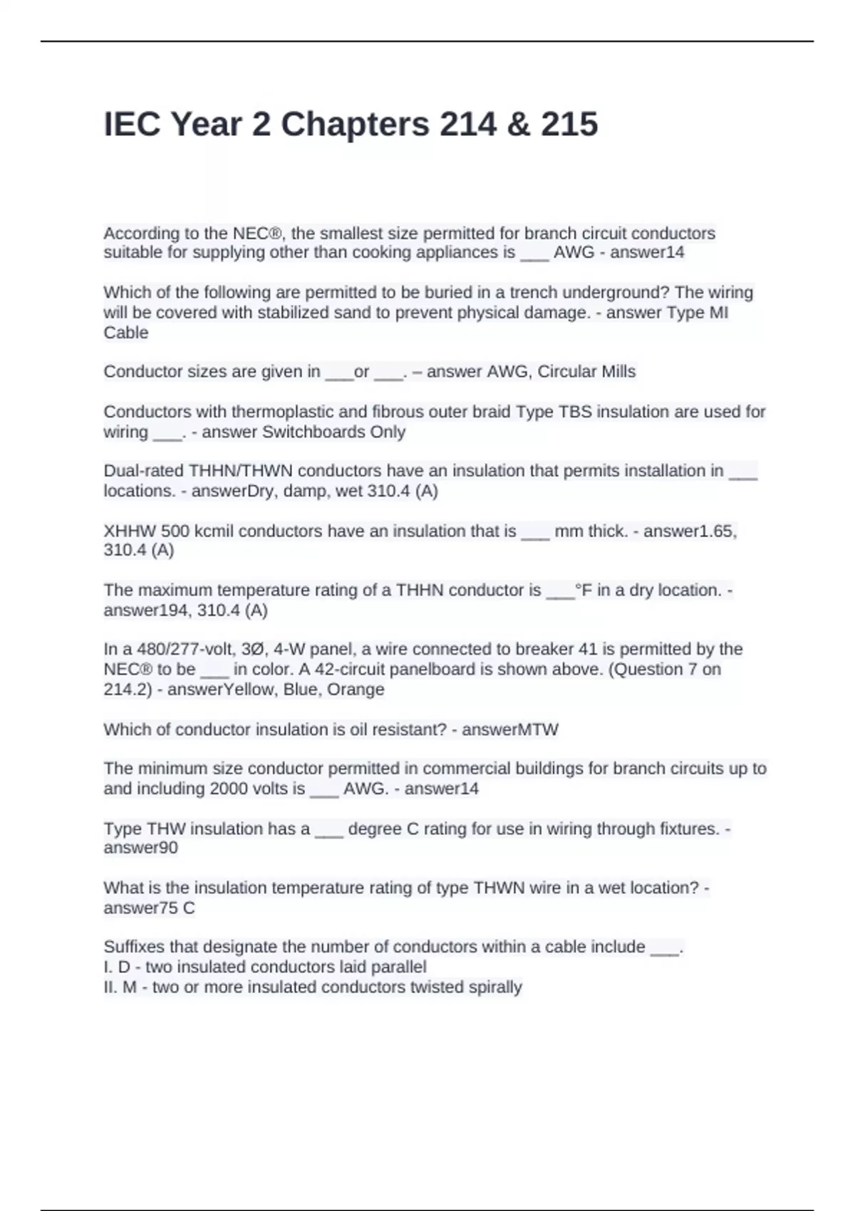IEC Year 2 Chapters 214 & 215 Questions and Answers 2024 - IEC - Stuvia US