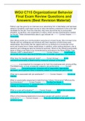 WGU C715 Organizational Behavior Final Exam Review Questions and ...