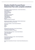 Shadow Health-Focused Exam: Abdominal Pain with complete solutions ...