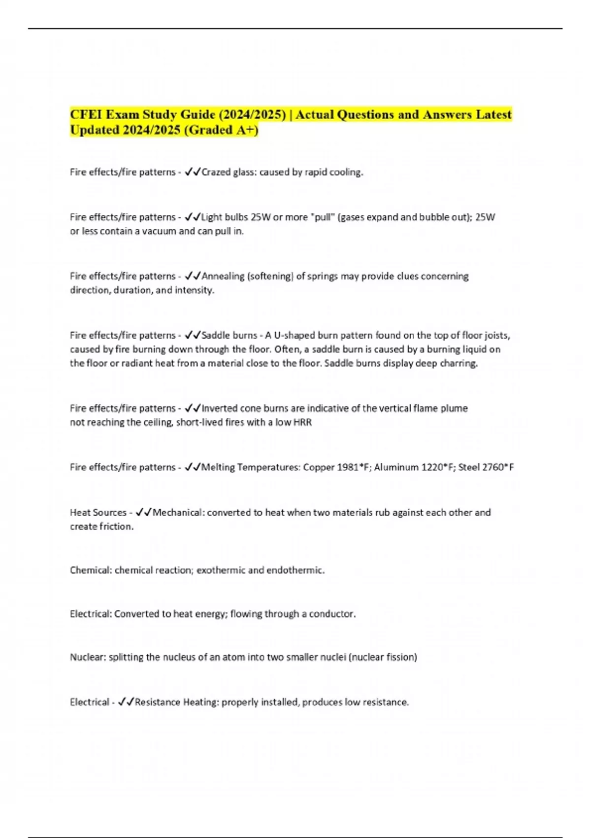 CFEI Exam Study Guide (2024/2025) | Actual Questions and Answers Latest ...