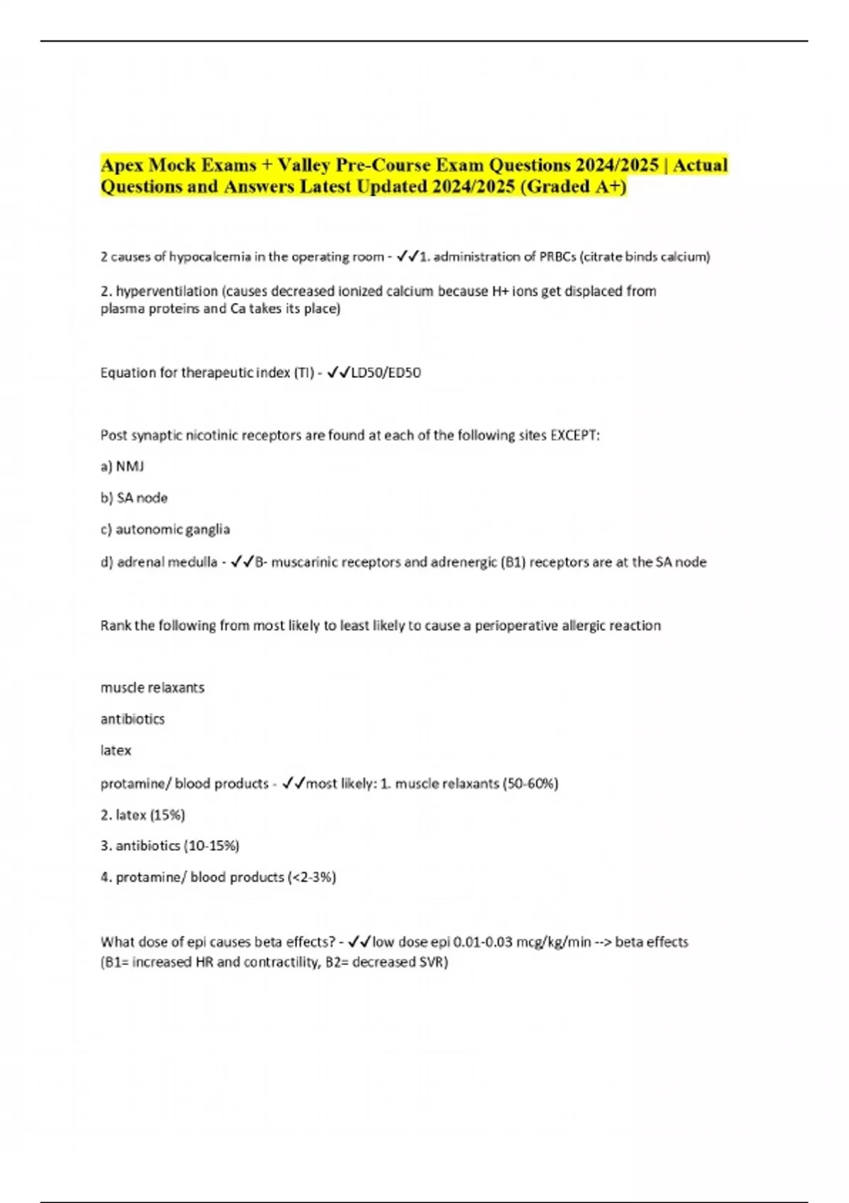 Package deal:::Apex Exams Compilation 2024/2025 with complete solutions ...