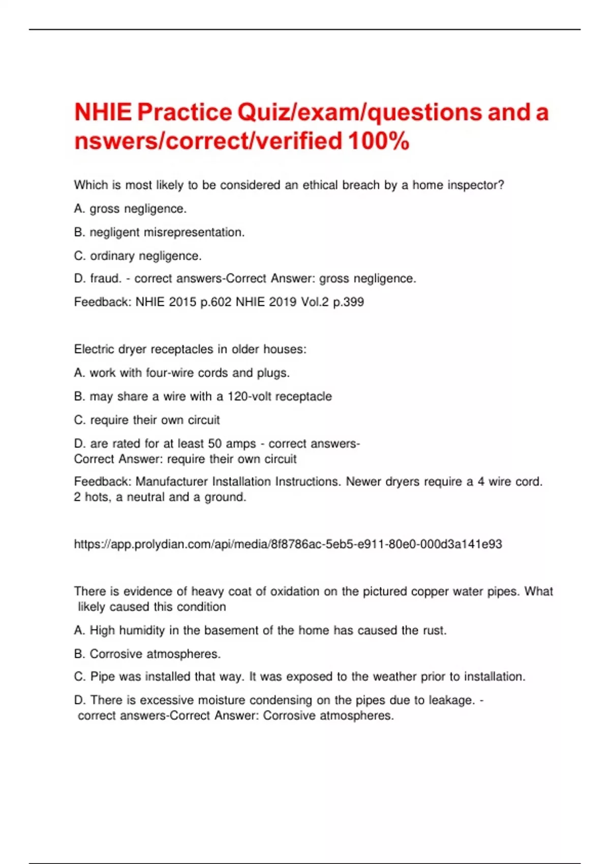 NHIE Practice Quiz/exam/questions and answers/correct/verified 100% - Nhie - Stuvia US