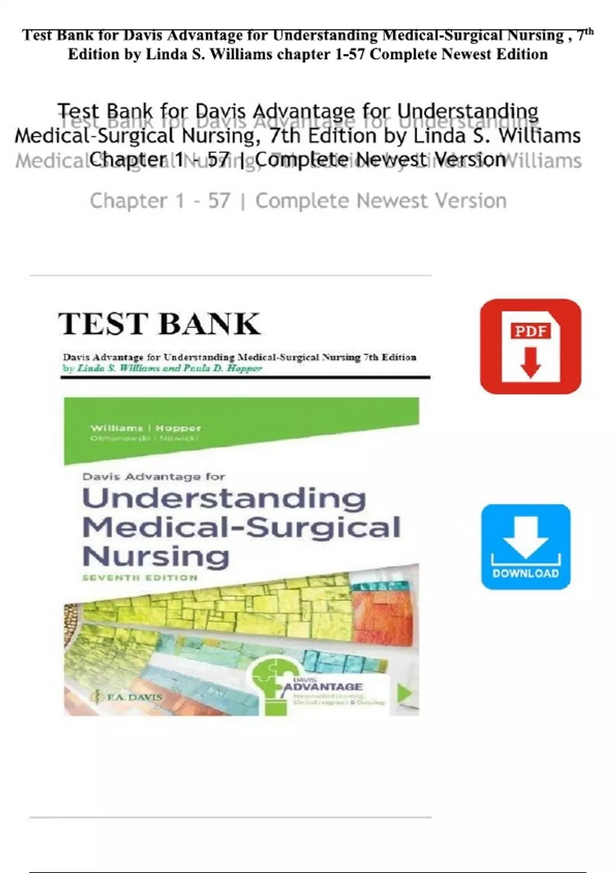 Test Bank For Davis Advantage For Understanding Medical-Surgical ...