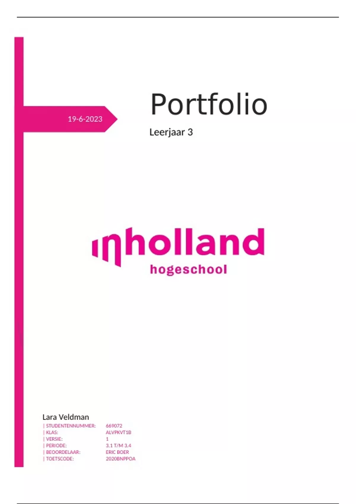 Portfolio persoonlijke en professionele ontwikkeling jaar 3 ...