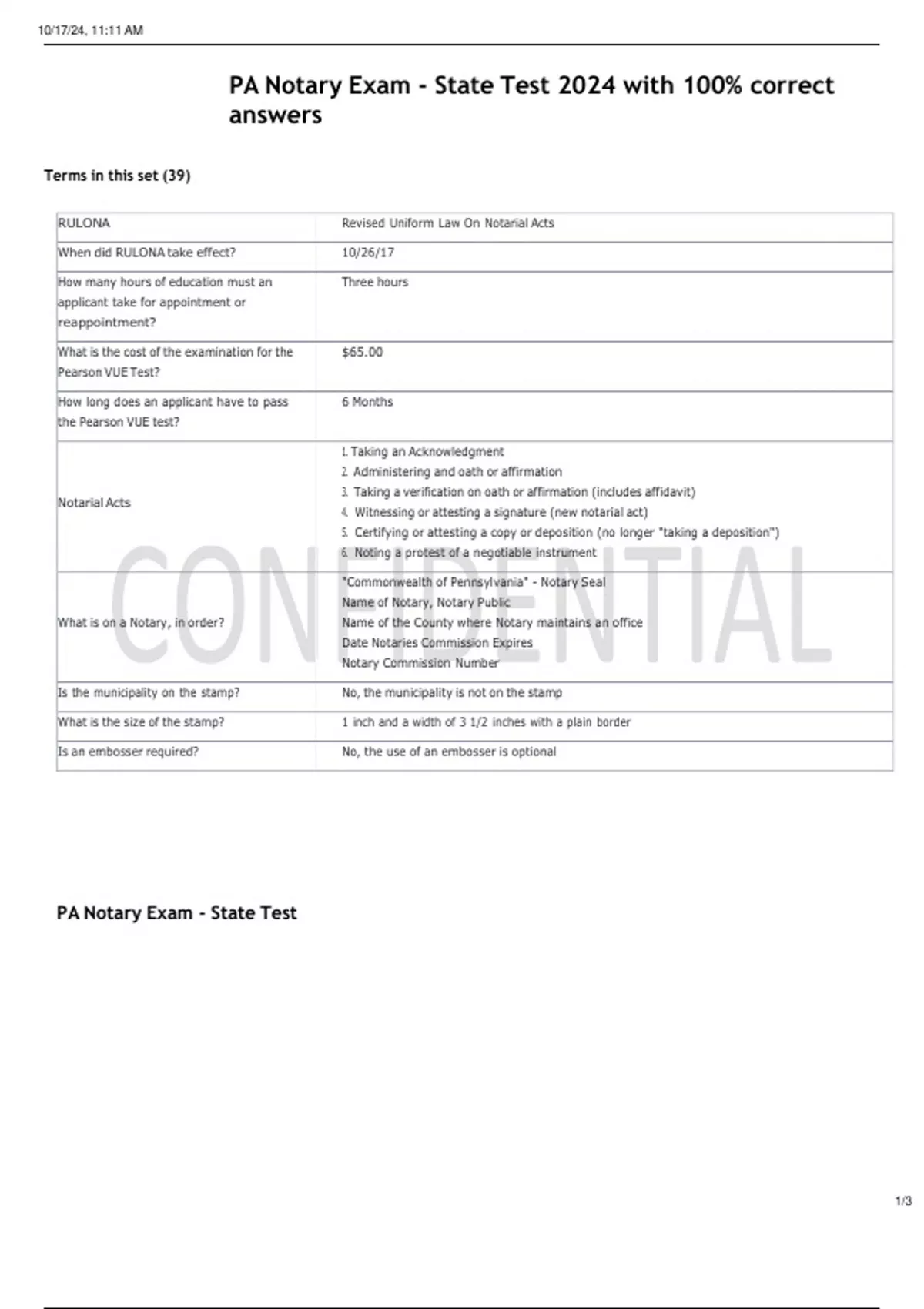 PA Notary Exam - State Test 2024 with 100- correct answers. - Biology ...