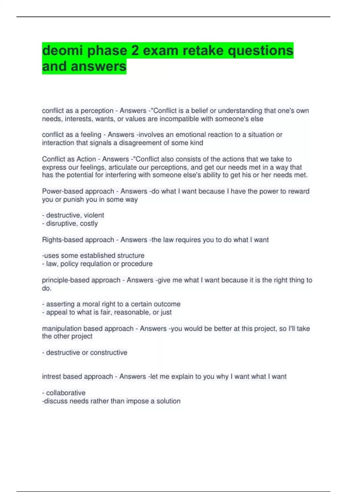 deomi phase 2 exam retake questions and answers - DEOMI - Stuvia US