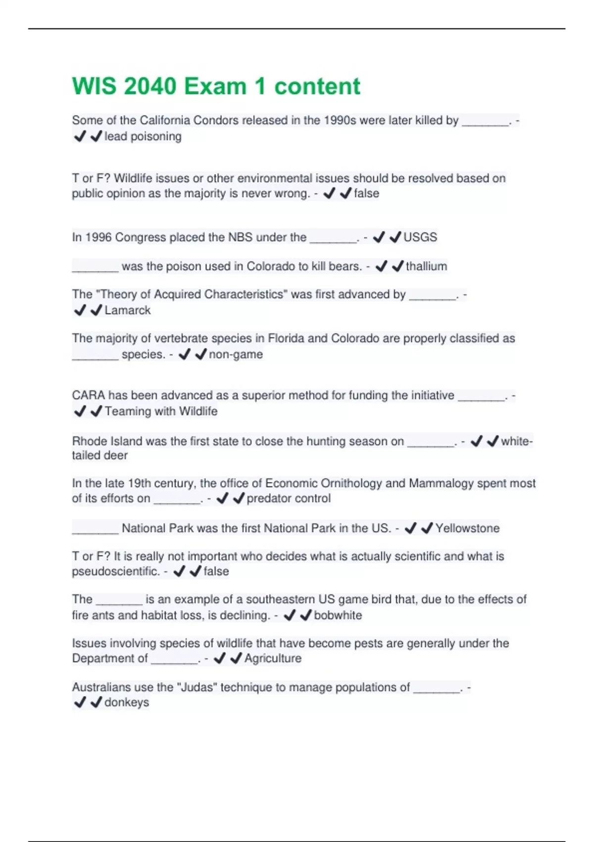 WIS 2040 Exam 1 content Questions and Answers New (2025/2026) Solved 100% Correct - WIS 2040 ...