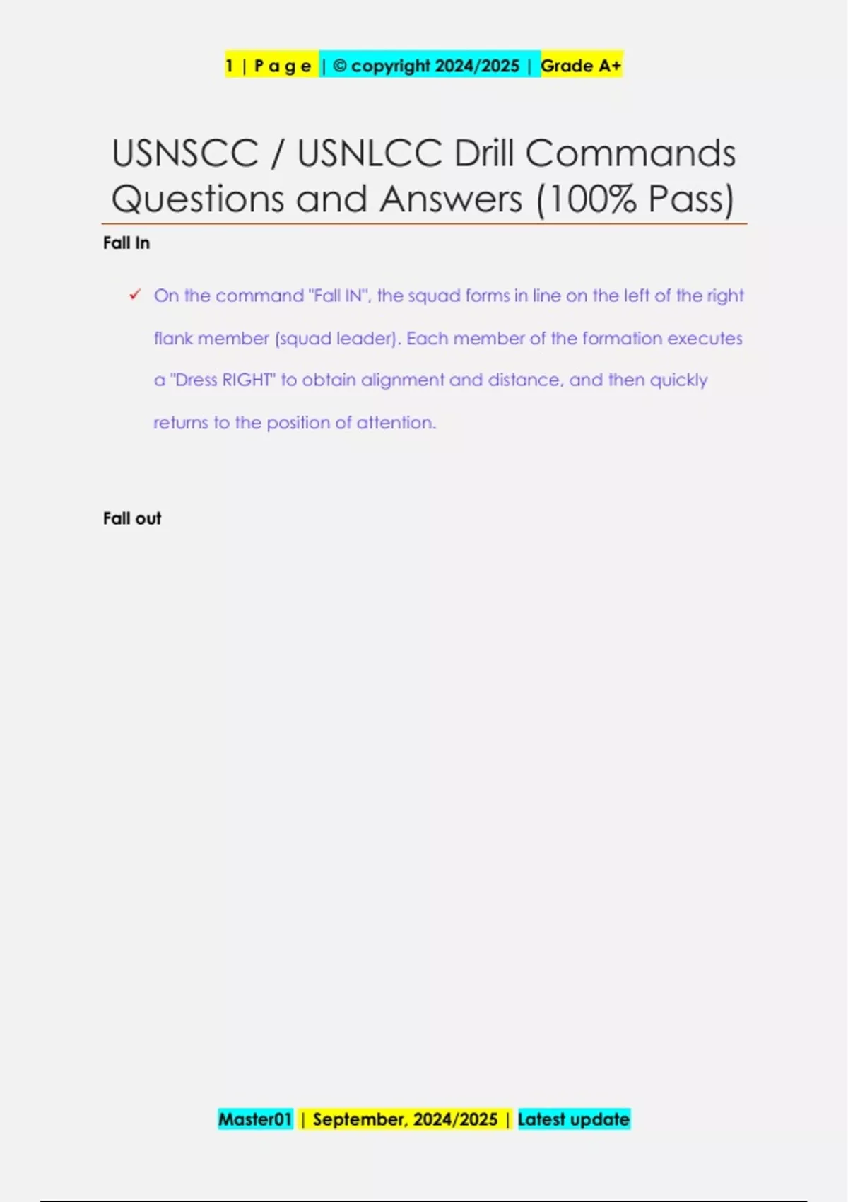 USNSCC Petty Officer exam practice Questions and Answers (100% Pass ...