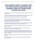 DHS INSIDER THREAT TRAINING TEST OUT NEW UPDATE QUESTIONS AND ANSWER ...
