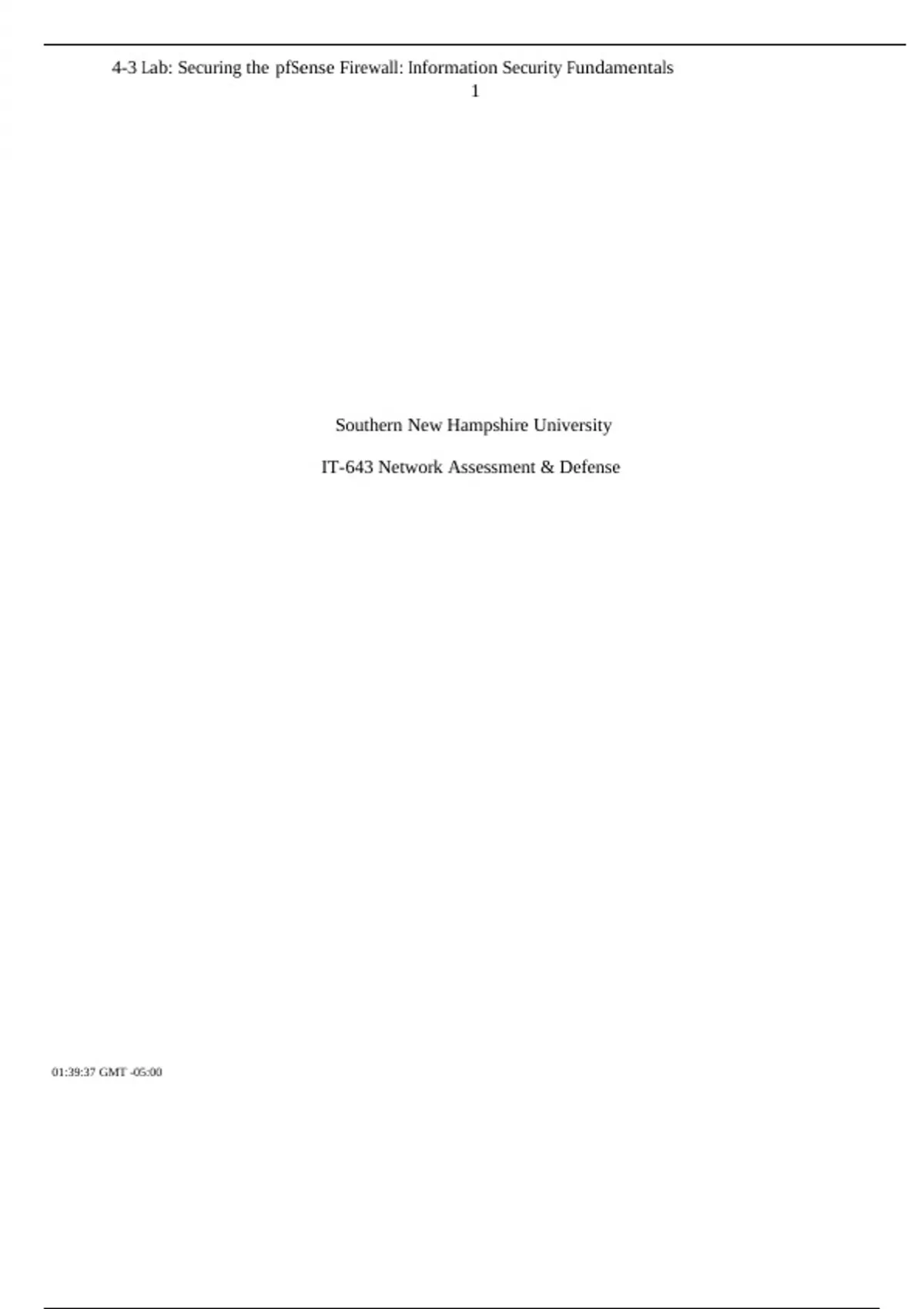 Summary 4 3 Lab Securing The Pfsense Firewall Information Security
