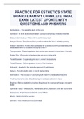 PRACTICE FOR ESTHETICS STATE BOARD EXAM V.1 COMPLETE TRIAL EXAM LATEST ...
