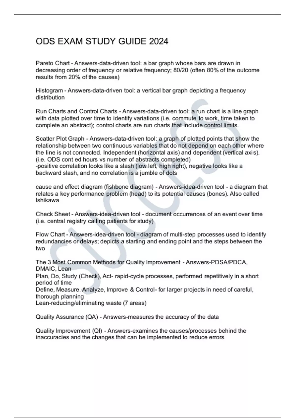 ODS EXAM STUDY GUIDE 2024 - ODS 23070 - Stuvia US