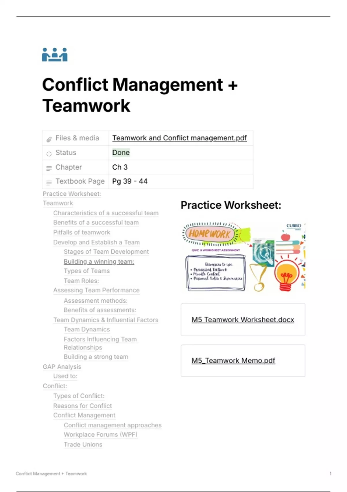 Conflict Management and Teamwork - Business Studies - Stuvia UK