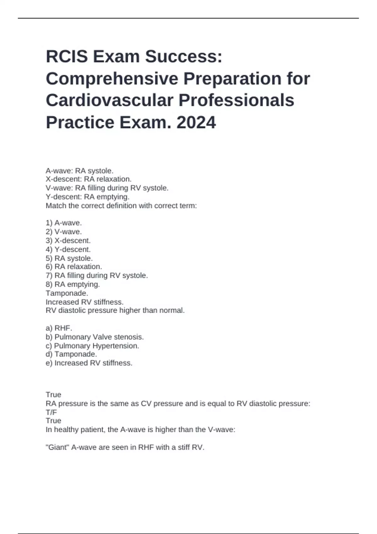 RCIS Exam Success: Comprehensive Preparation for Cardiovascular ...